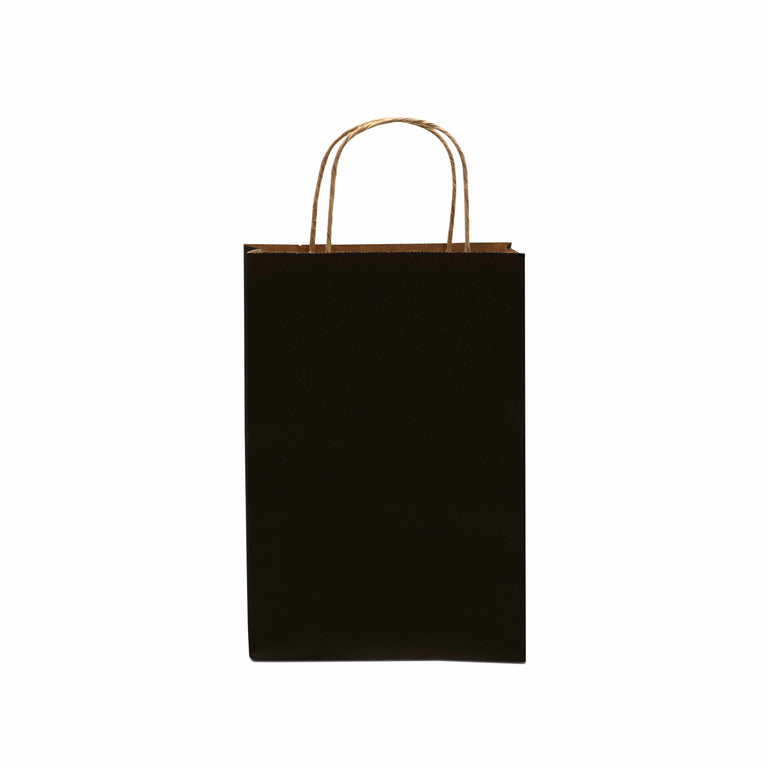 6x3x9 Extra Small Black Paper Bags with Handles – Prime Line Retail