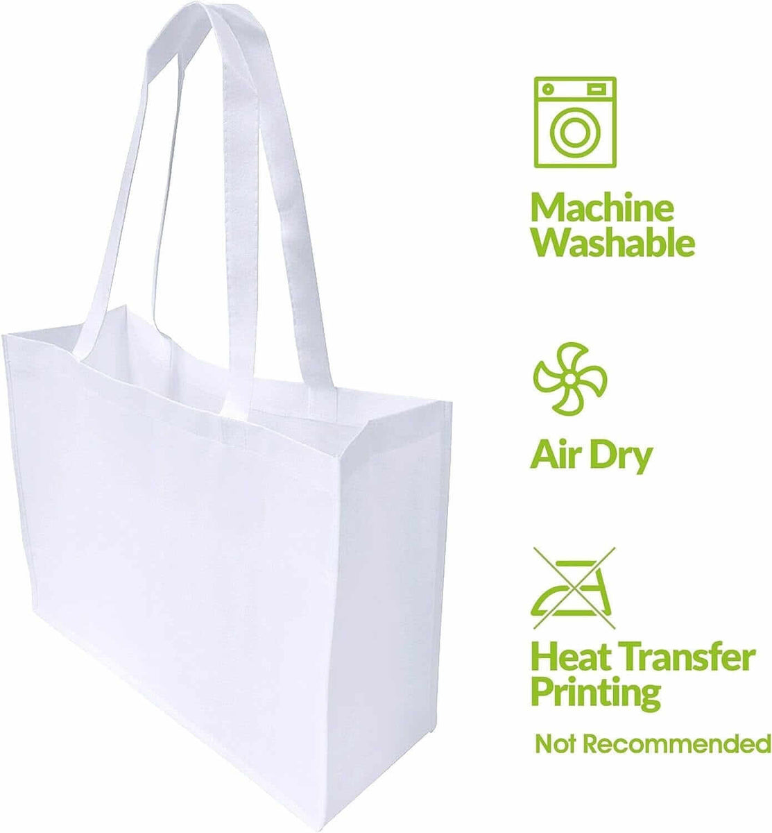 16x6x12 Large White Sewn Reusable Fabric Bags – Prime Line Retail