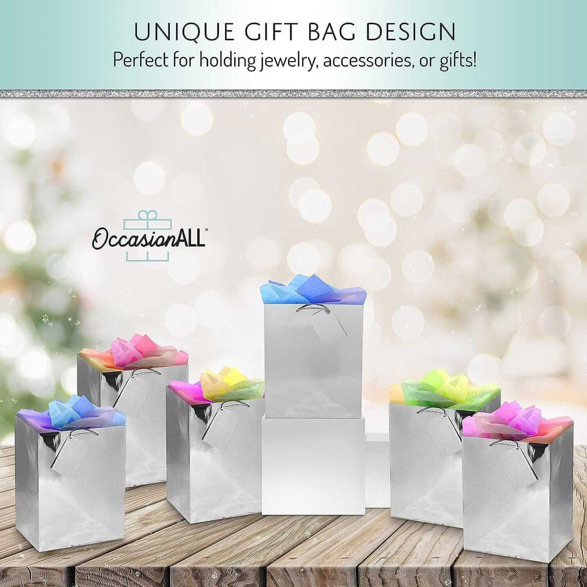 Metallic Silver Gift Bags with Handles – Prime Line Retail