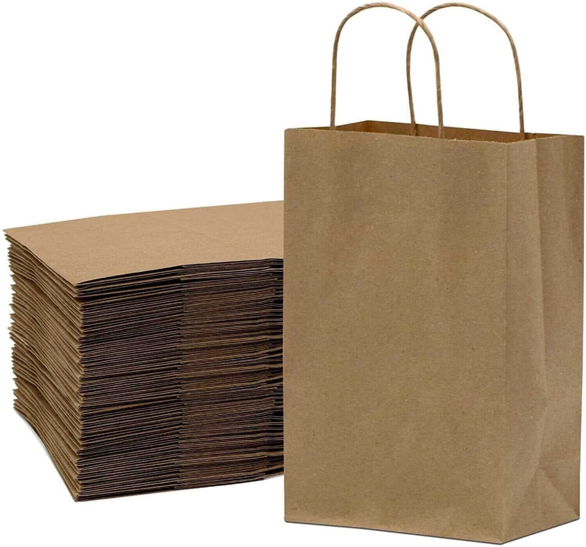 6x3x9 Extra Small Brown Paper Bags with Handles – Prime Line Retail