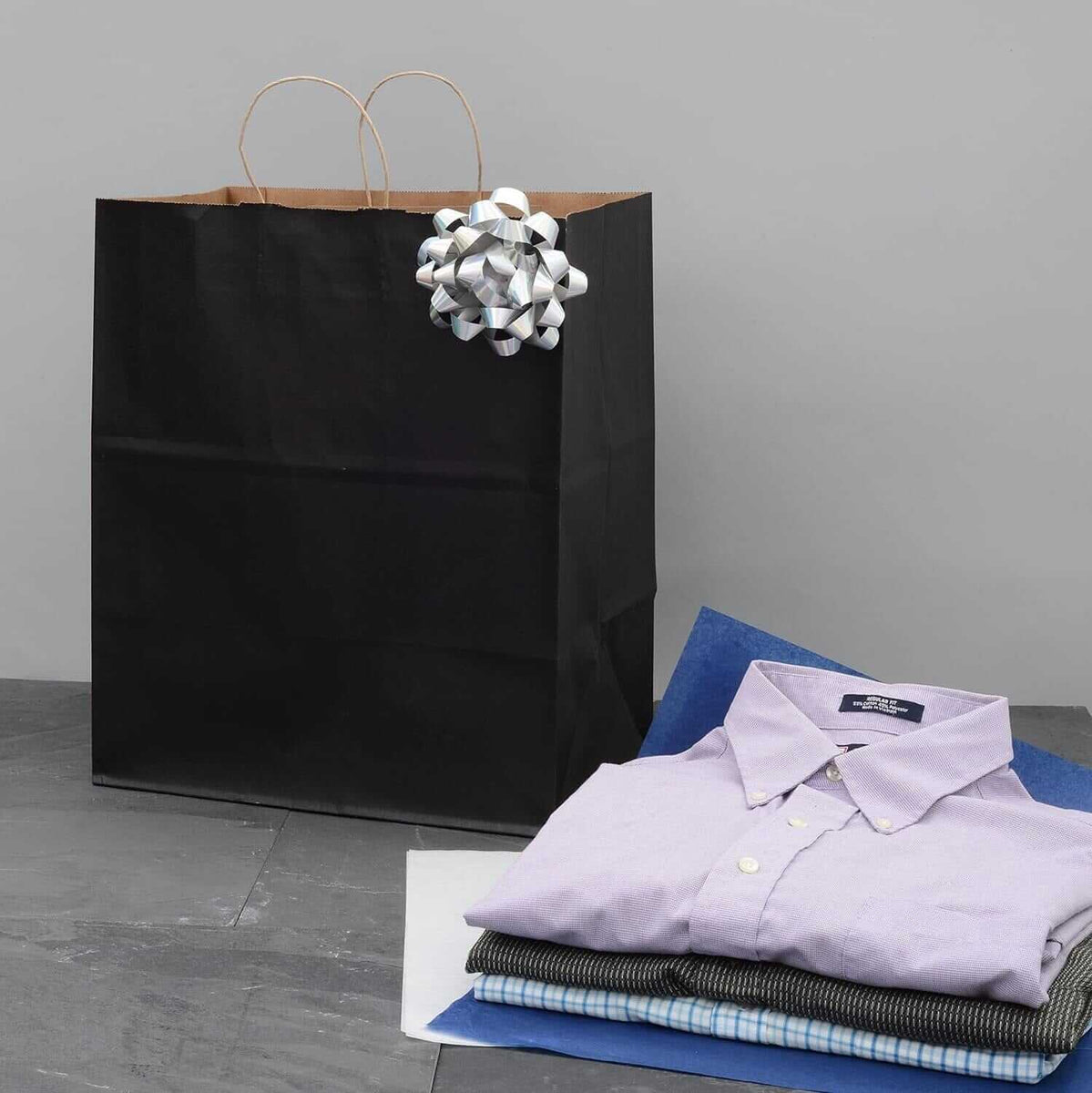 14x10x16.75 Black Paper Bags with Handles – Prime Line Retail