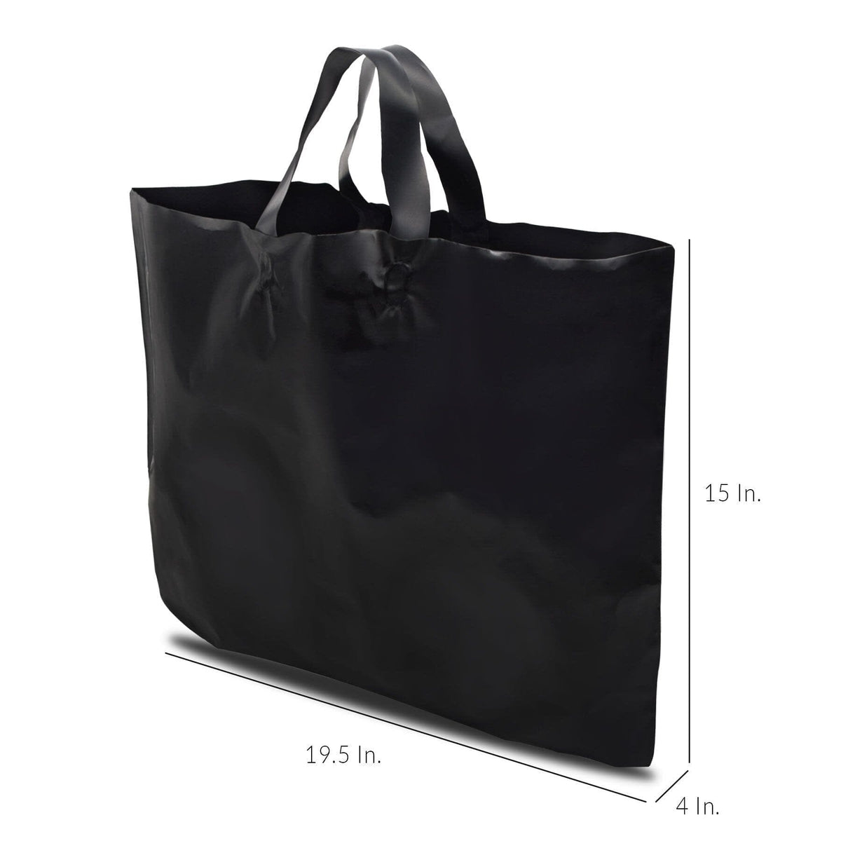 19.5x4x15 Solid Black Plastic Bags with Handles – Prime Line Retail