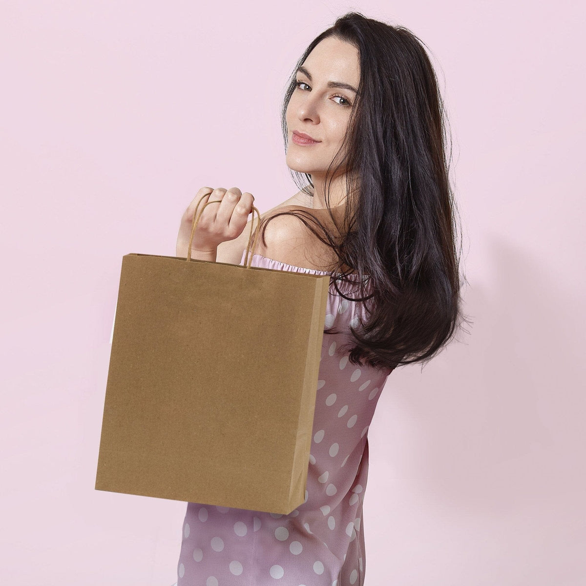 10x6.75x12 Brown Paper Takeout Bags with Handles – Prime Line Retail