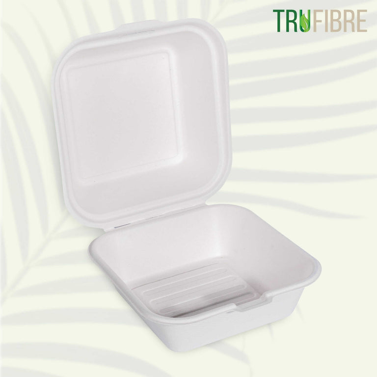 6x6 White Clamshell Containers – Prime Line Retail