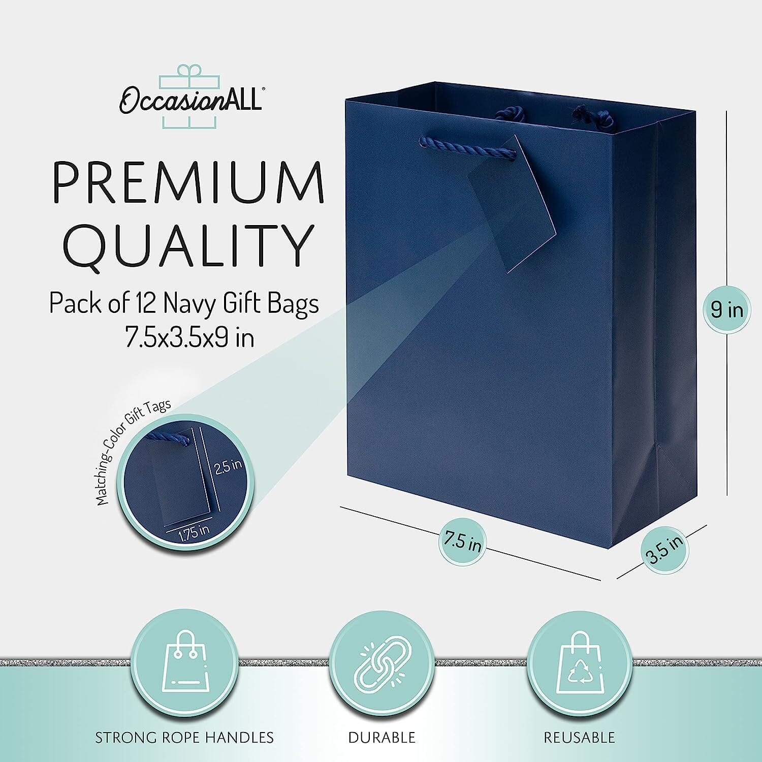 Navy Blue Gift Bags with Handles – Prime Line Retail